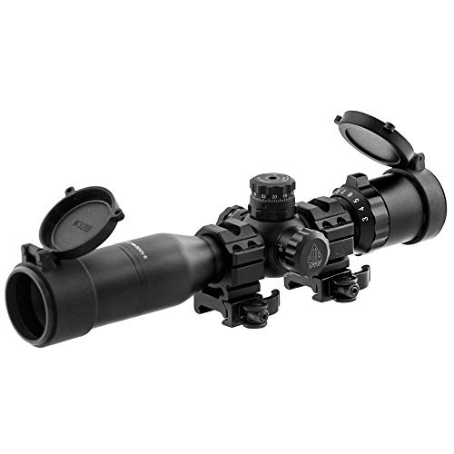 Leapers UTG 1" BugBuster 3-12X32 Scope, Side AO, Mil-dot, QD Rings (SCP-M312AOWQ)