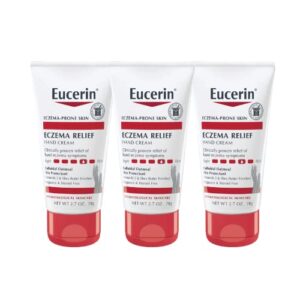 eucerin eczema relief hand cream - fragrance free, with oatmeal for eczema-prone skin - 2.7 ounce (pack of 3)