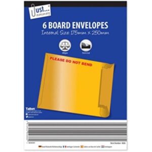 6 board envelopes 175 x 250 mm