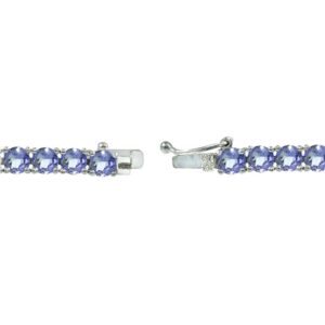 B. BRILLIANT Sterling Silver Genuine Tanzanite 4mm Round Tennis Bracelet for Women Bridesmaids