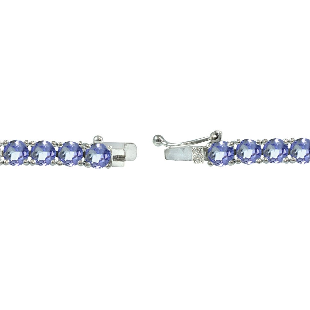 B. BRILLIANT Sterling Silver Genuine Tanzanite 4mm Round Tennis Bracelet for Women Bridesmaids