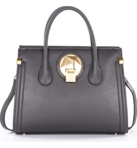 céline dion octave leather satchel (grey)