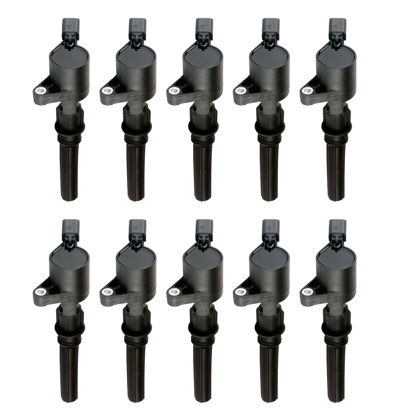 MAS Set of 10 Ignition Coils Pack Compatible with Ford Super Duty E350 E450 F250 F350 F450 F550 F53 Excursion 6.8L V10 Replacement For 3W7Z-12029-AA DG508