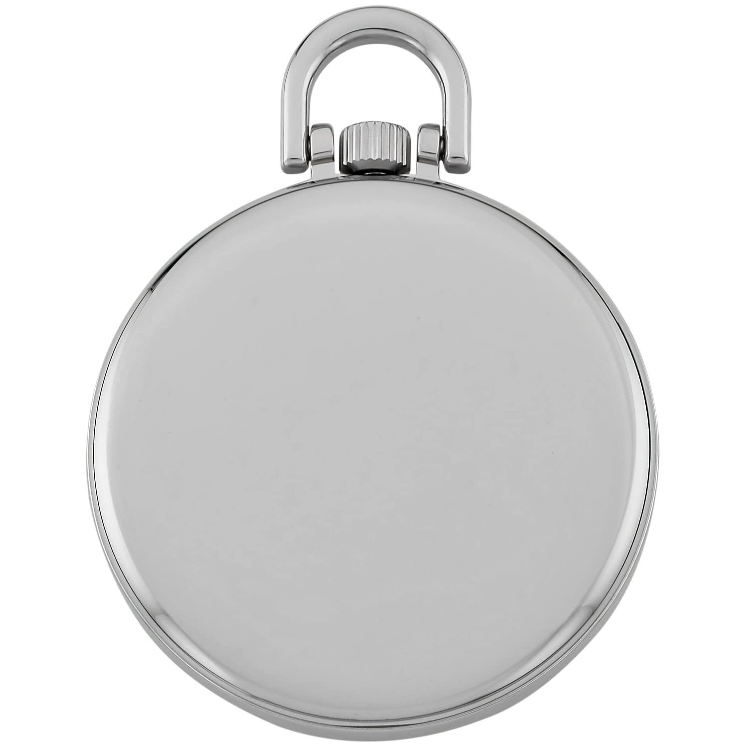 Gotham Men's Silver-Tone Slim Railroad 24 Hour Open Face Quartz Pocket Watch # GWC15029S