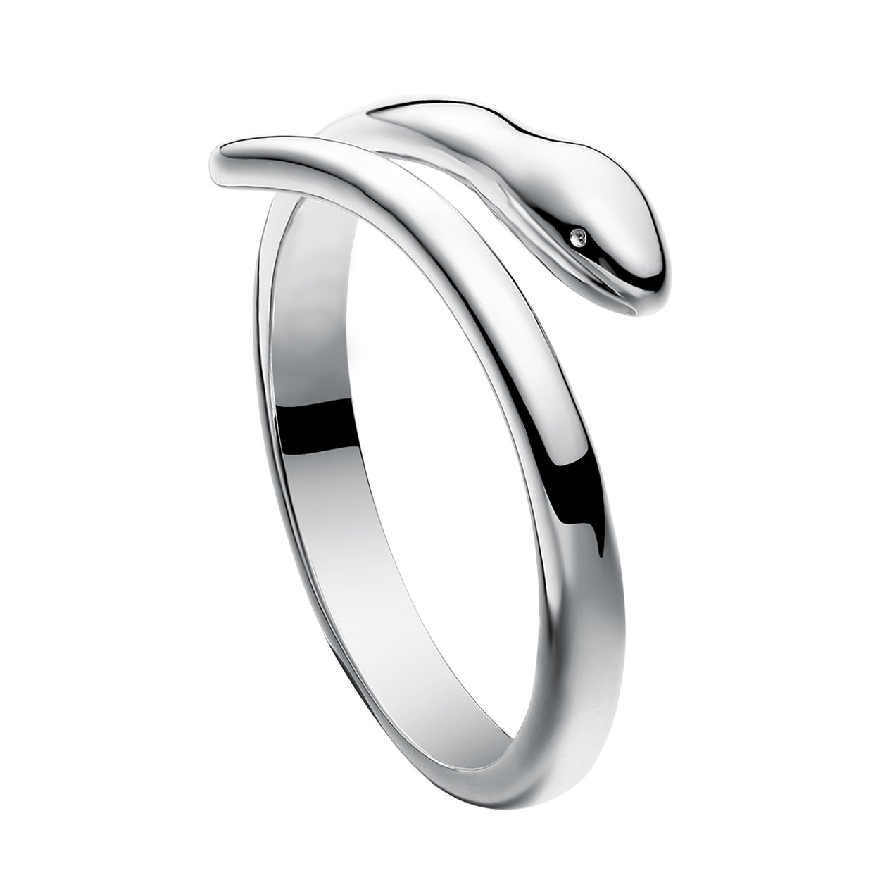 Jewever S925 Sterling Silver Original Snake Manual Lovers Open Ring Women Birthday Gift Jewelry