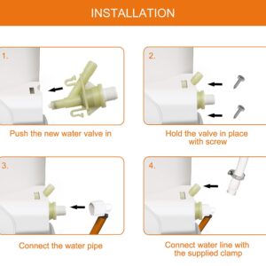 Byenins New Durable Plastic Water Valve Kit 385311641 for 300 310 320 series - for Sealand marine toilet replacement