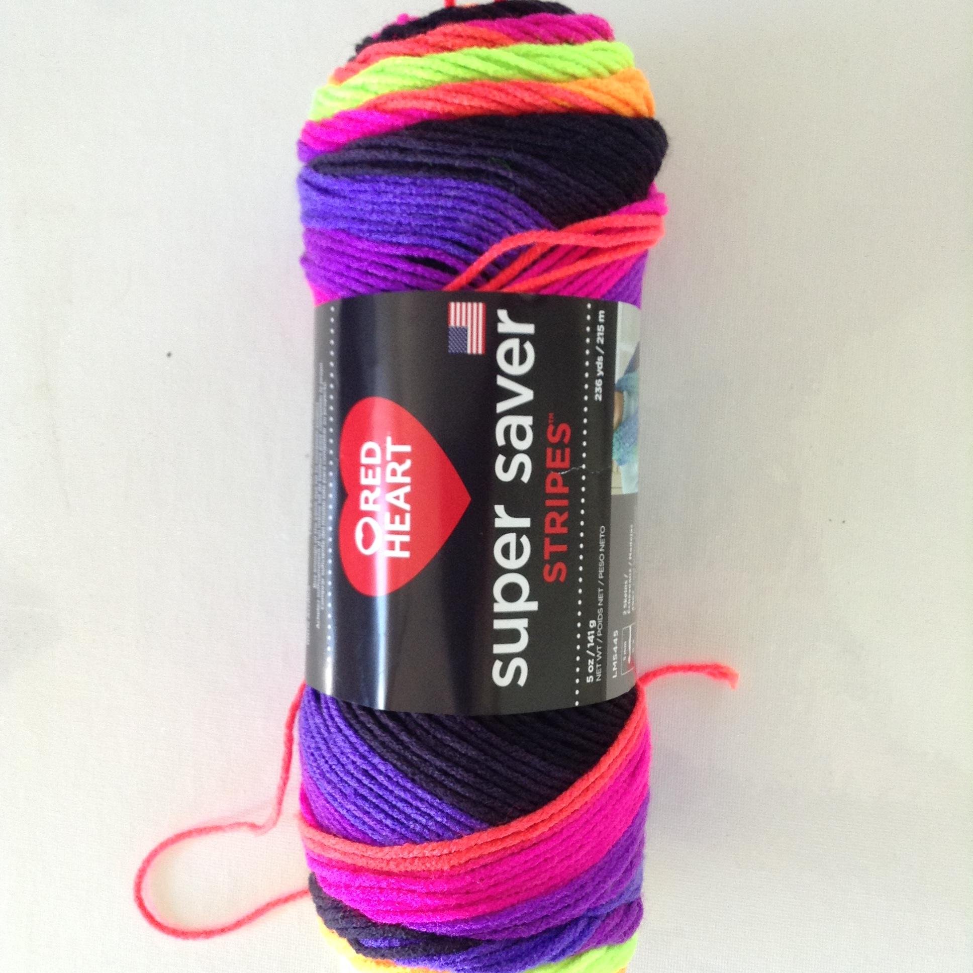 Red Heart Super Saver Yarn-Bright Stripe