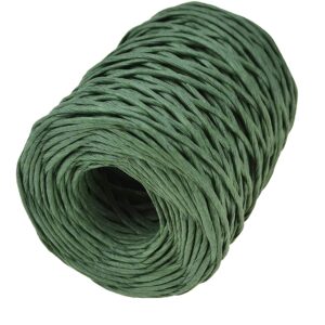 star quality 22 gauge floral stem wire 54 yards per roll| portable binding wire paper twine for gardening | tens of colors paper wrapped wire winded diy project (2mm x 54 yards, dark green)