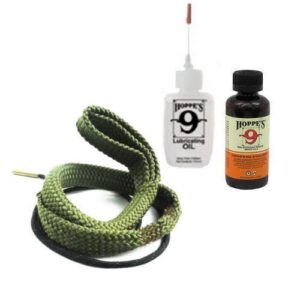 westlake market, hoppes gun cleaning cleaner and precision lube oil with cleaning snake for .357, 380.38, 9mm pistol/handgun - eliminates rod, brushes, jags, and patches - simplifies cleaning