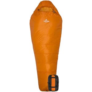 teton sports altos-s 0f ultralight mummy sleeping bag for camping, hiking, backpacking (orange), 84 x 32 x 3"