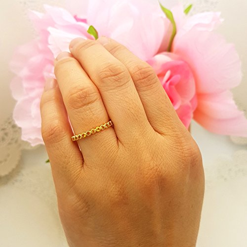 Dazzlingrock Collection Round Citrine Eternity Stackable Anniversary Wedding Band in 14K Yellow Gold, Size 8