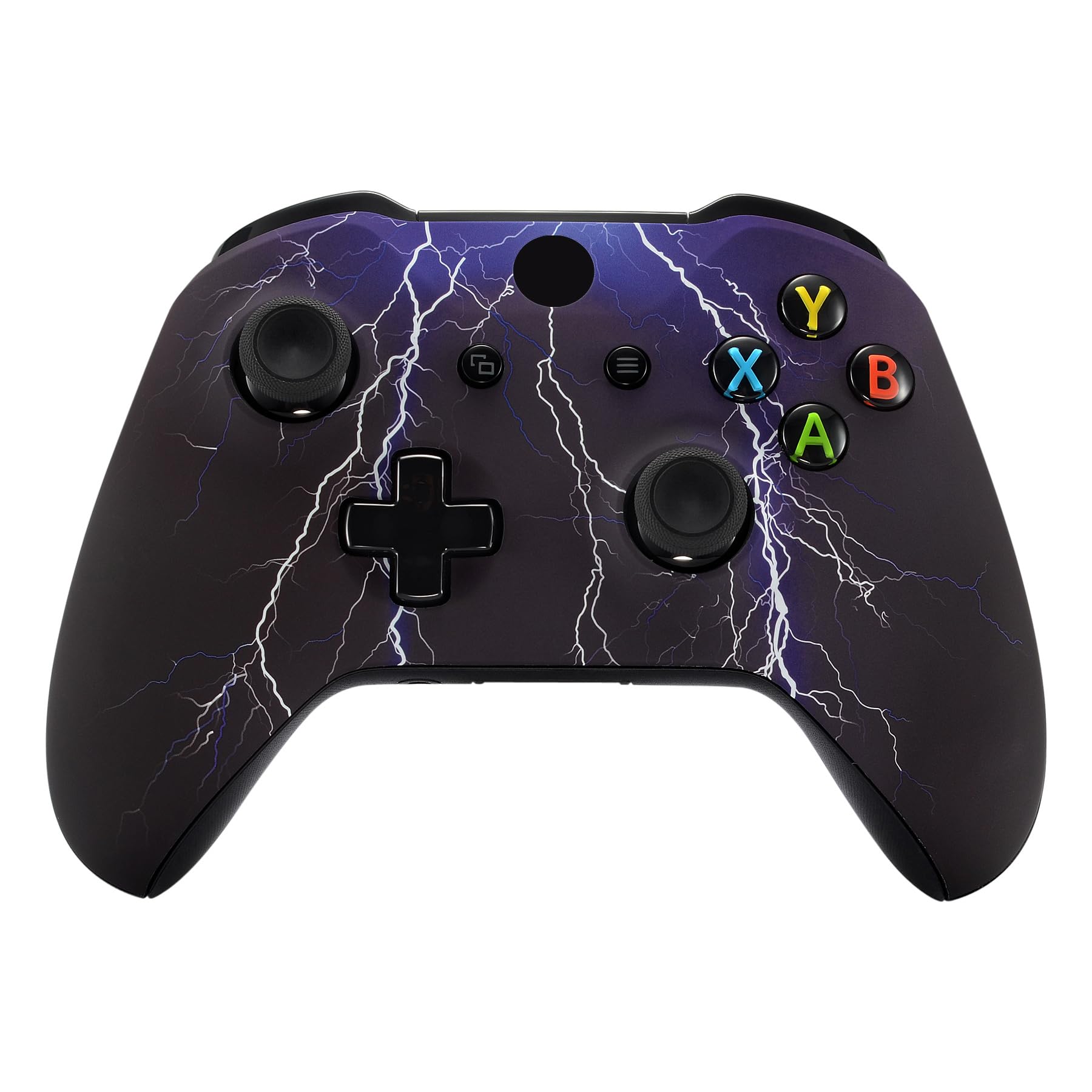 eXtremeRate Purple Storm Patterned Faceplate Cover, Soft Touch Front Housing Shell Case, Comfortable Soft Grip Replacement Kit for Xbox One X S Controller - Controller NOT Included