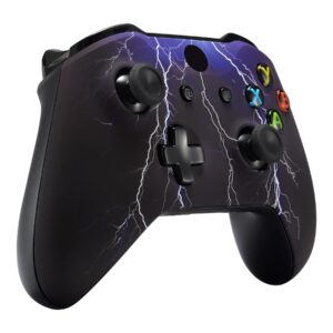 eXtremeRate Purple Storm Patterned Faceplate Cover, Soft Touch Front Housing Shell Case, Comfortable Soft Grip Replacement Kit for Xbox One X S Controller - Controller NOT Included