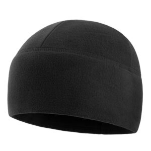 m-tac fleece watch cap - army military tactical beanie hat winter skull cap (black, l)