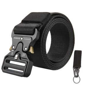 kingmoore men's tactical belt heavy duty webbing belt adjustable military style nylon belts with metal buckle