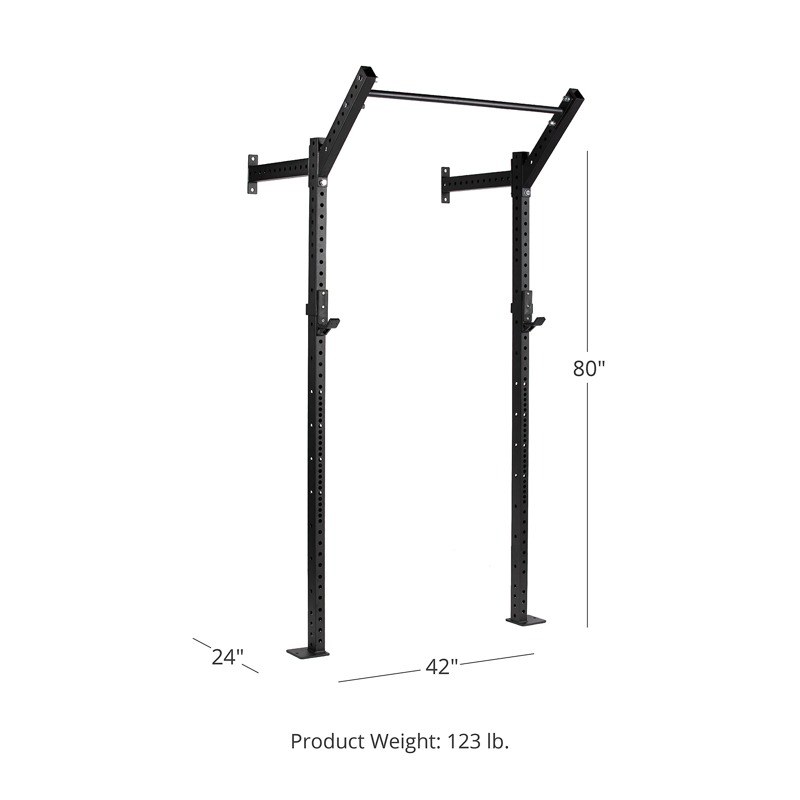 Titan Fitness T-3 Series Space Saving Rack 82 in. Tall 24 in. Deep Wall Mount