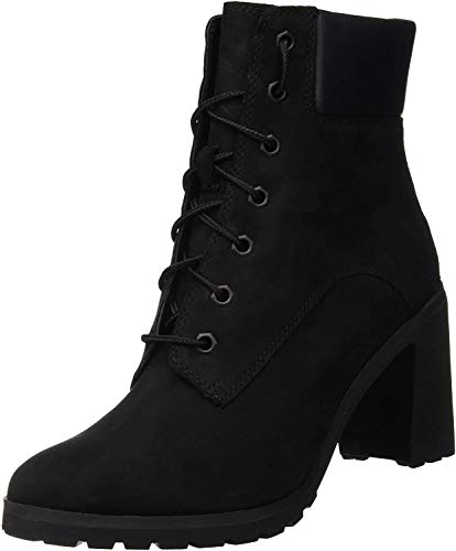 Timberland Women's Allington 6-Inch Lace-Up Boots, Black Nubuck, 8