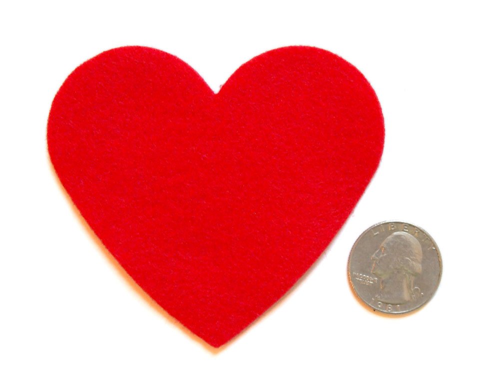 Playfully Ever After 3 Inch 28pc Felt Hearts (Red)