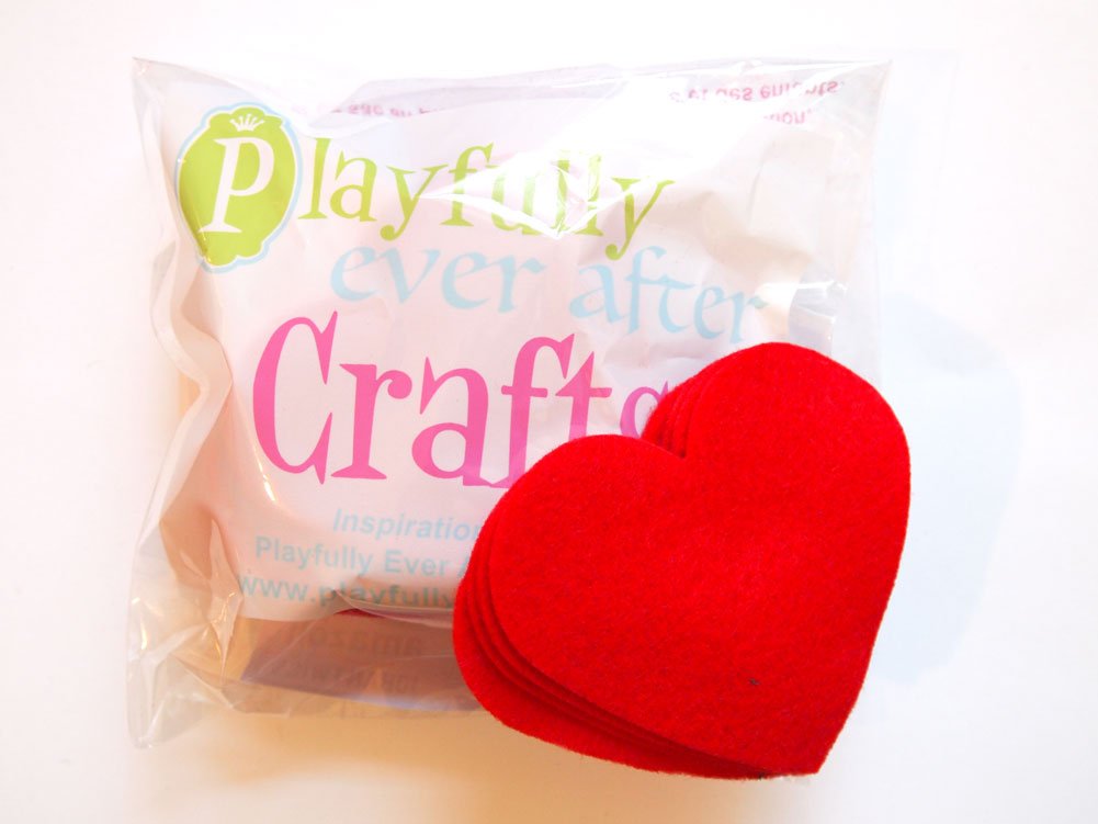 Playfully Ever After 3 Inch 28pc Felt Hearts (Red)