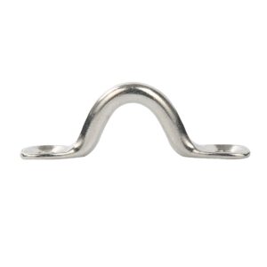 Amarine-made Pack of 10 Stainless Steel Bimini Boat Top PAD Eye , Eye Straps, Tie Down, Kayak Deck Loops, Tie Down Anchor Point, footman's Loop for Kayak Canoe Rigging