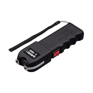 sabre 2-in-1 stun gun with flashlight and anti-grab bar technology, painful 1.250 µc charge, 120 lumens, rechargeable battery, safety switch, includes wrist strap and belt holster