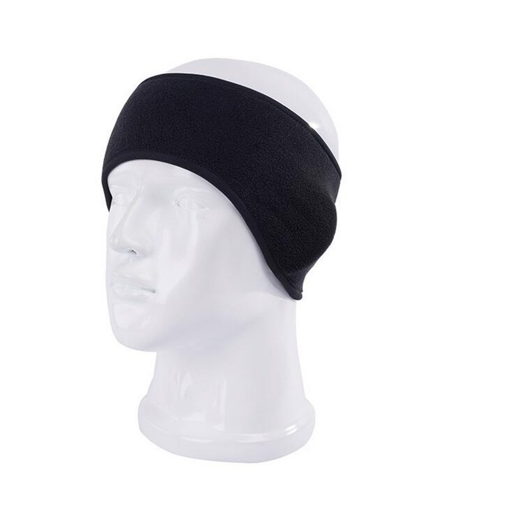 Pinklife Winter Fleece Ear Warmer Headband Unisex Stretch Sports Outdoor Running Ski Headwear Ear Muffs Hair Band Headwrap (Black)