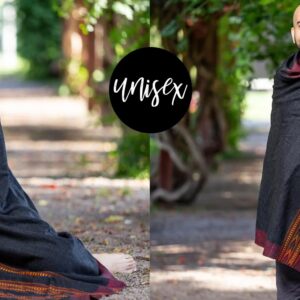 Om Shanti Crafts Meditation or Prayer Shawl or Plain Blanket, Wool Shawl/Wrap, Oversize Scarf. Unisex (Dark Grey)