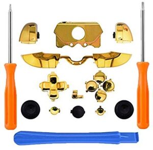 new thumbsticks bumpers dpad trigger buttons set + lb rb lt rt for xbox one elite controller with tools chrome gold