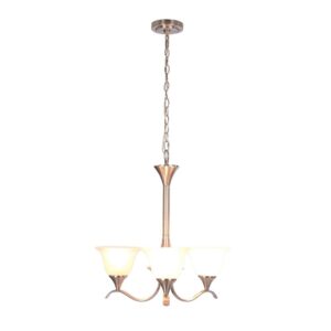 hampton bay santa rita 3-light brushed nickel chandelier with glass shades