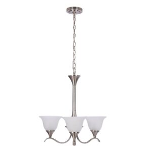 Hampton Bay Santa Rita 3-Light Brushed Nickel Chandelier with Glass Shades