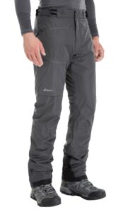 clothin men's insulated ski pant fleece-lined waterproof snow pants grey l (regular fit)