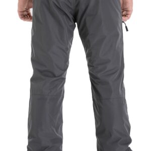 clothin Men's Insulated Ski Pant Fleece-Lined Waterproof Snow Pants Grey L (Regular Fit)