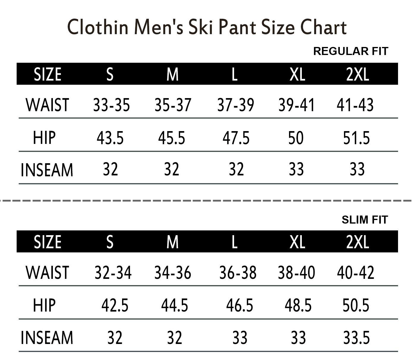 clothin Men's Insulated Ski Pant Fleece-Lined Waterproof Snow Pants Grey L (Regular Fit)