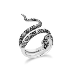 Gemondo Marcasite Ring, Sterling Silver 0.50 Marcasite Art Noveau Snake Ring