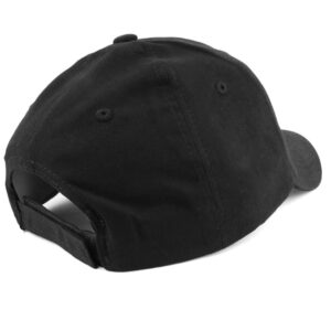 Armycrew Military Tactical Hook Front Patch Blank Cotton Adjustable Baseball Cap - Black