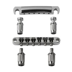 fleor electric guitar tune-o-matic bridge & tailpiece with studs set fit gibson epiphone les paul guitar part, chrome