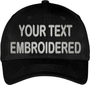 unameit custom hat for mens embroidered your own text adjustable back curved bill (black)