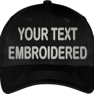 UNAMEIT Custom Hat for Mens Embroidered Your Own Text Adjustable Back Curved Bill (Black)