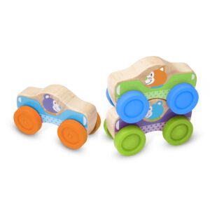 Melissa & Doug First Play Wooden Animal Stacking Cars (3 pcs)