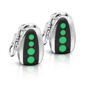 topens m12 remote control 4-button transmitter for automatic swing sliding gate opener 2-pack wireless transmitter key fobs security gate controller with keychain