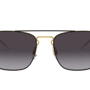 Ray-Ban RB3588 Square Sunglasses, Black On Gold/Light Grey Gradient Dark Grey, 55 mm