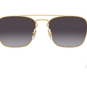 Ray-Ban RB3588 Square Sunglasses, Black On Gold/Light Grey Gradient Dark Grey, 55 mm