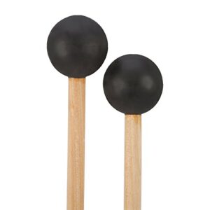 shappy bell mallets glockenspiel sticks, rubber xylophone mallet percussion with wood handle, 15 inch long (black)