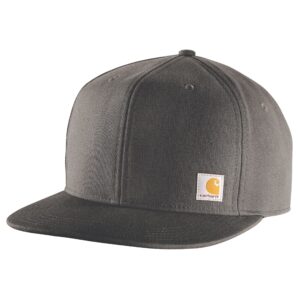 carhartt men's firm duck flat brim cap, gravel, ofa