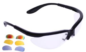 python rg multi lense racquetball (squash) eye protection w/free case (eyewear, goggle, eyeguard) - black