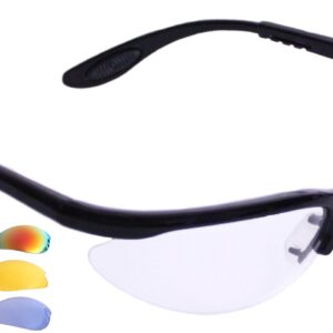 Python RG Multi Lense Racquetball (Squash) Eye Protection w/free case (Eyewear, Goggle, Eyeguard) - BLACK