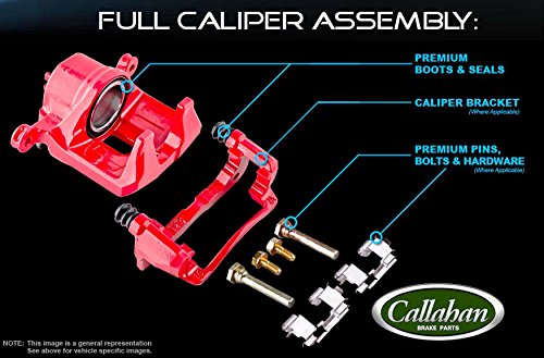 Callahan Front Calipers and Brake Disc Rotors + Ceramic Brake Pads + Hardware Brake Kit For 1999-2004 Ford Excursion F-250 F-350 Super Duty 4WD