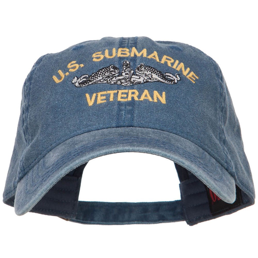 e4Hats.com US Submarine Veteran Military Embroidered Washed Cap - Navy OSFM