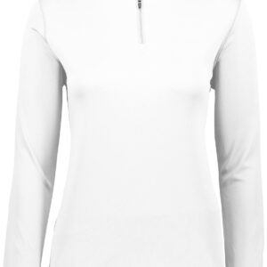 Augusta Sportswear Ladies Attain Wicking 1/4 Zip Pullover - Women's Running Long Sleeve Jacket with Sun Protection, White, X-Large