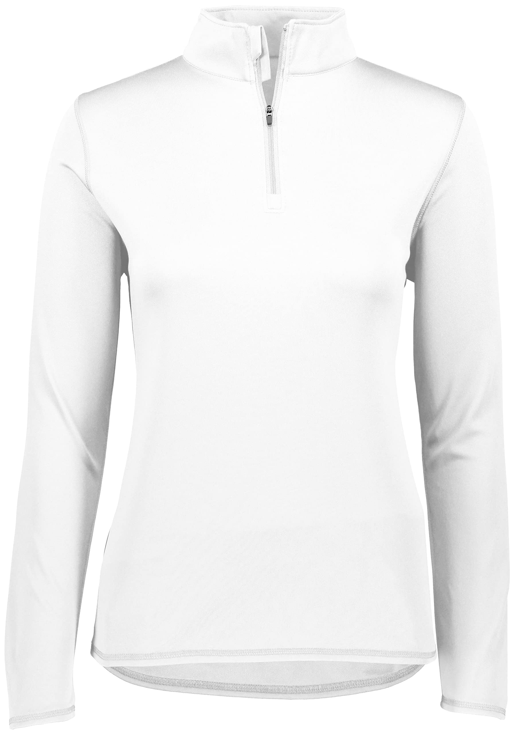 Augusta Sportswear Ladies Attain Wicking 1/4 Zip Pullover - Women's Running Long Sleeve Jacket with Sun Protection, White, X-Large